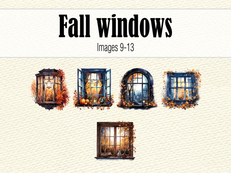 Fall Window Clipart, Cozy Autumn Clipart, Window PNG Boho Fall Clipart ...