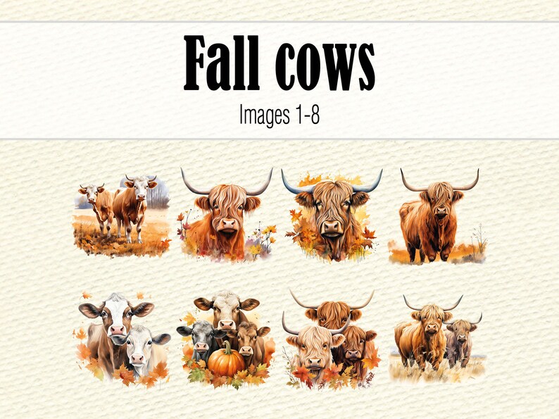 Fall Cow Png, Highland Cow Png, Cute Cow Clipart, Watercolor Cow Png ...