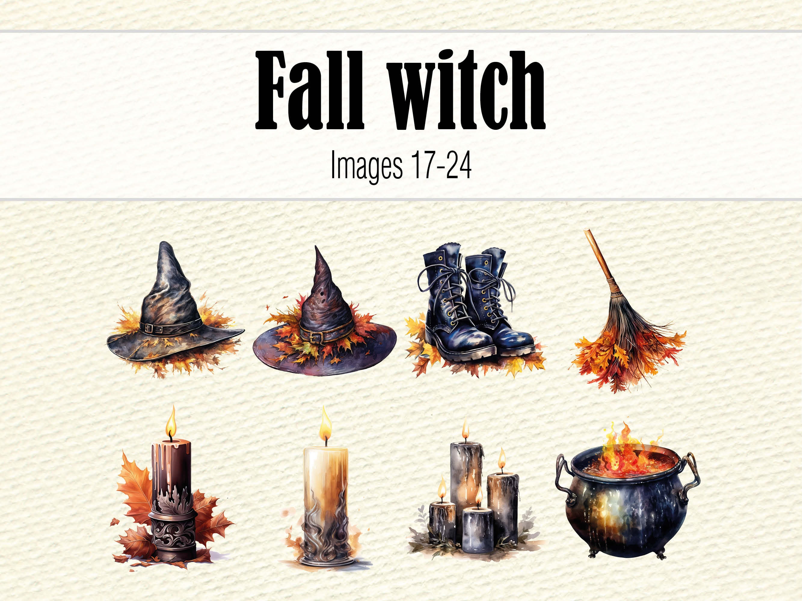 Watercolor Witch Clipart Fall Clipart Forest Witch Junk - Etsy