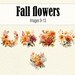 Fall Flower Clipart, Boho Floral Clipart, Watercolor Flowers PNG ...