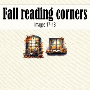 Book Nook Library Clipart, Cozy Autumn Reading Nook, Fall Books Clipart ...