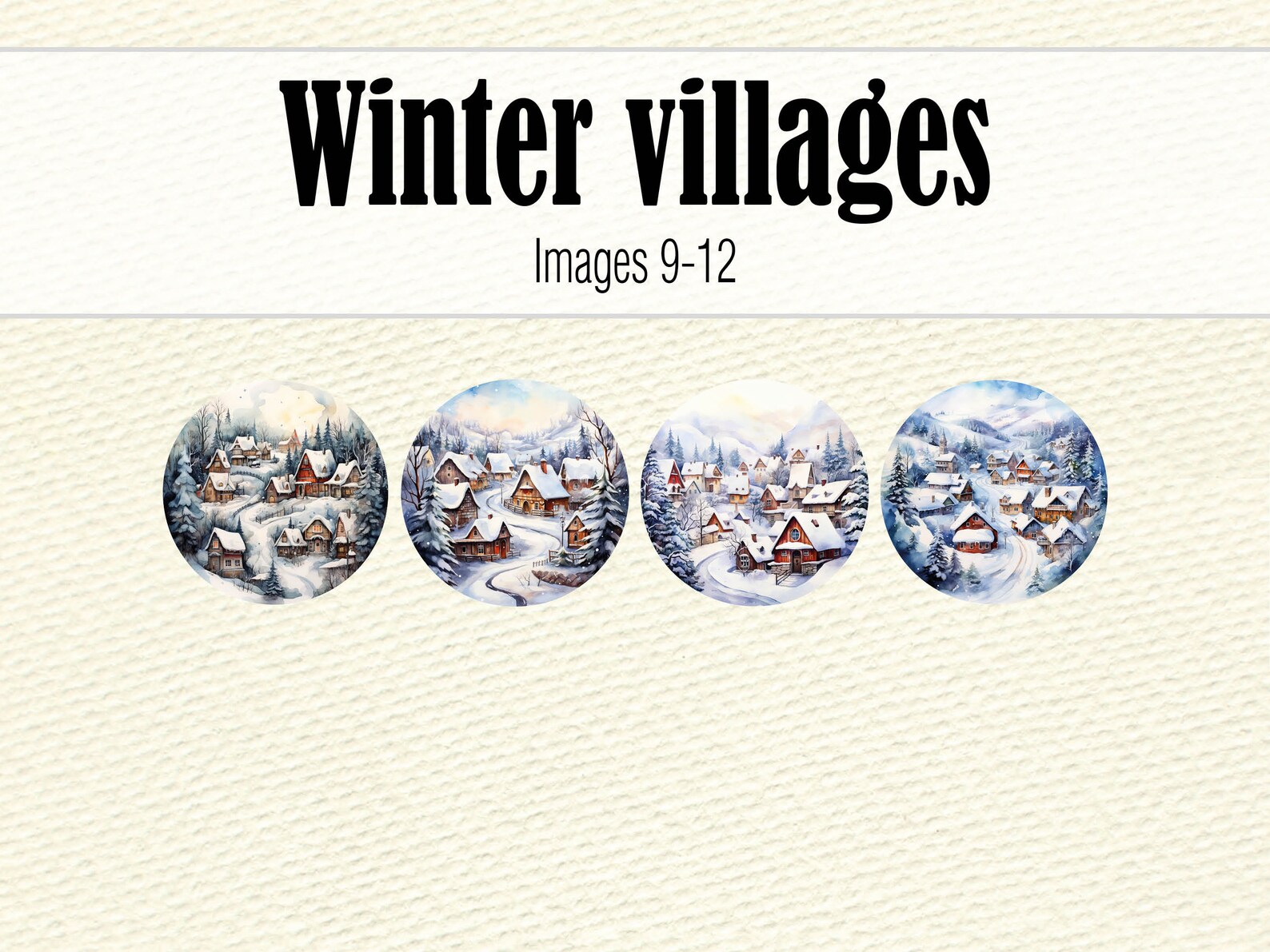 Winter Clipart, Watercolor Winter Village Clipart, Winter Wonderland ...