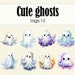 Cute Ghost Clipart, Pastel Halloween Clipart, Kawaii Halloween Ghost ...