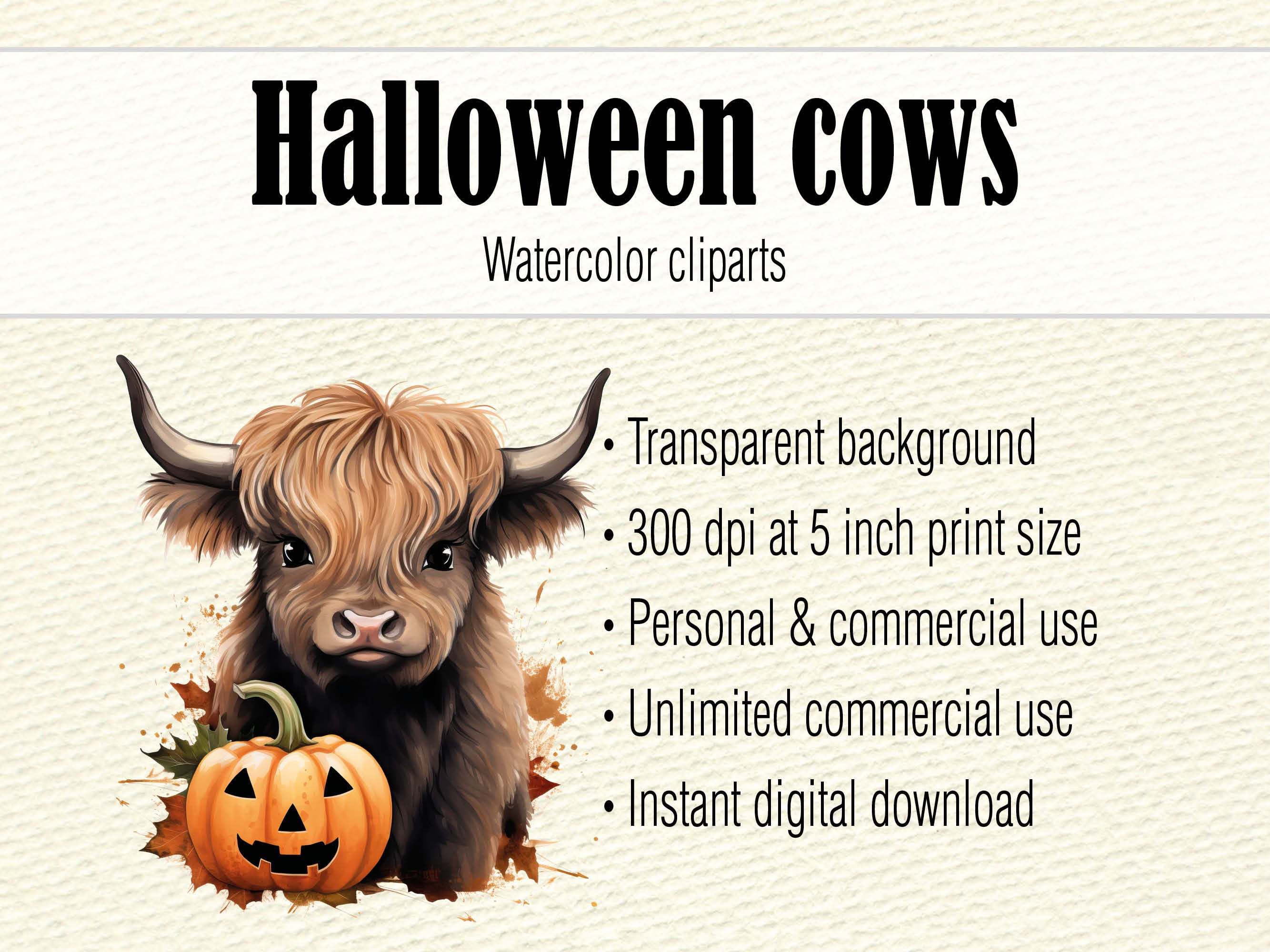 Halloween Cow Png, Fall Cow Png, Spooky Cow Clipart, Highland Cow Png ...