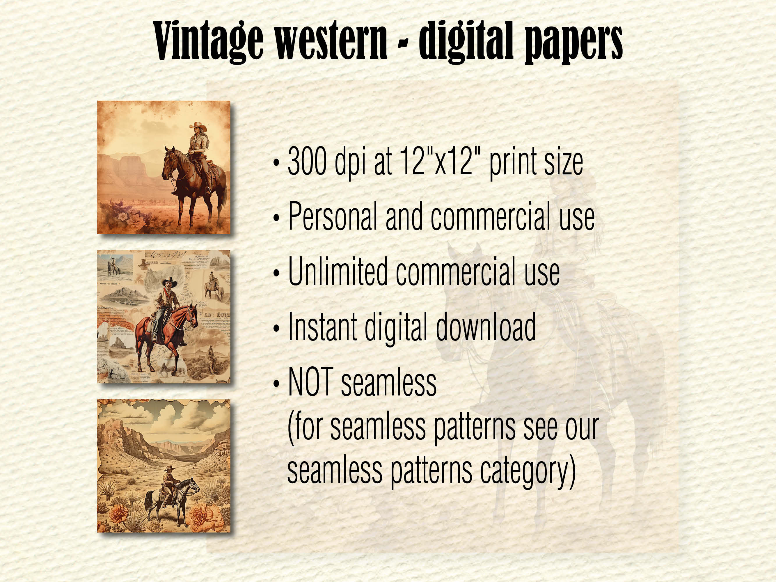 Western Printable Vintage Paper Western Wallpaper Digital - Etsy