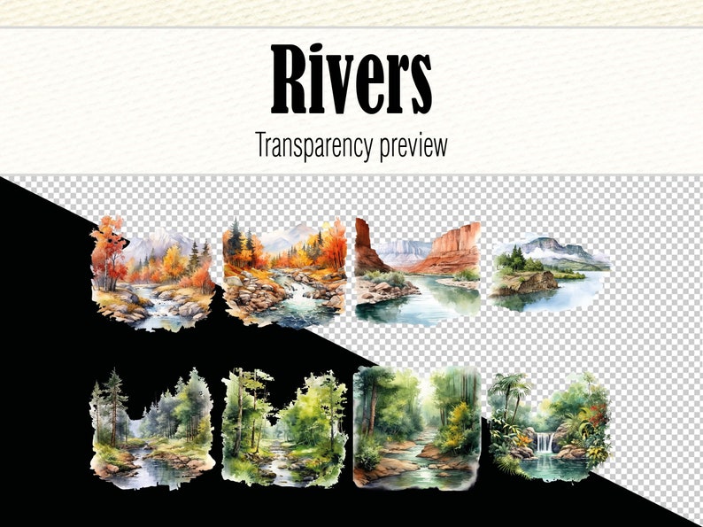 Watercolor River Clipart, River PNG, River Scene Mountain PNG, National ...