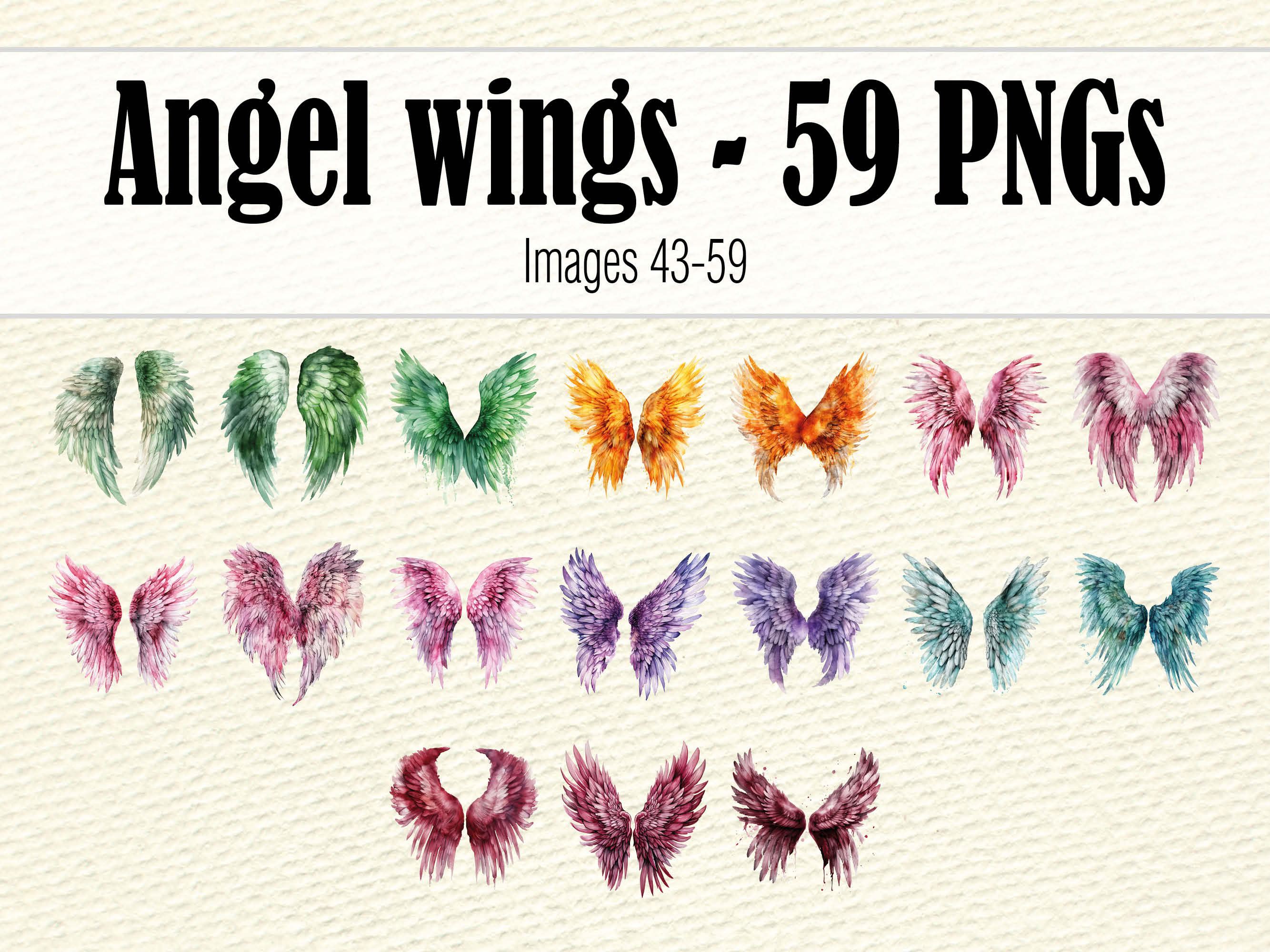 Watercolor Angel Wings Clipart, Black Angel Wings PNG, White Fairy ...