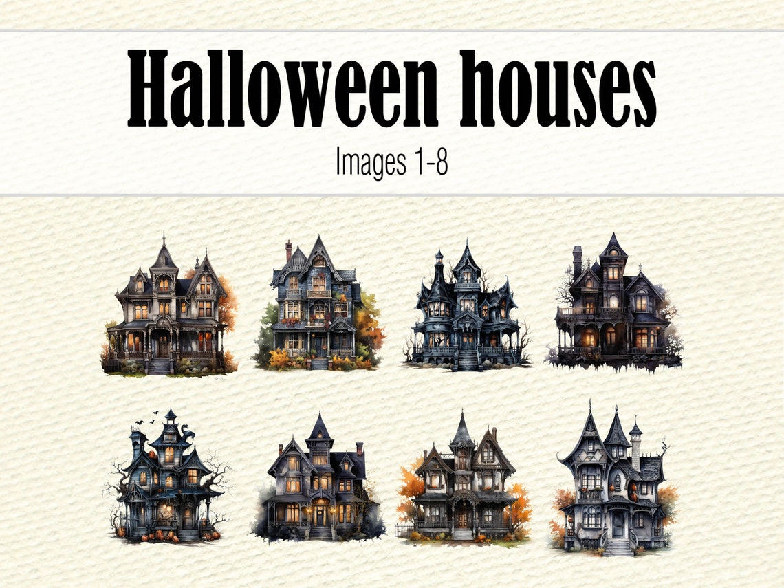Haunted House Clipart Halloween Town PNG Spooky Halloween - Etsy