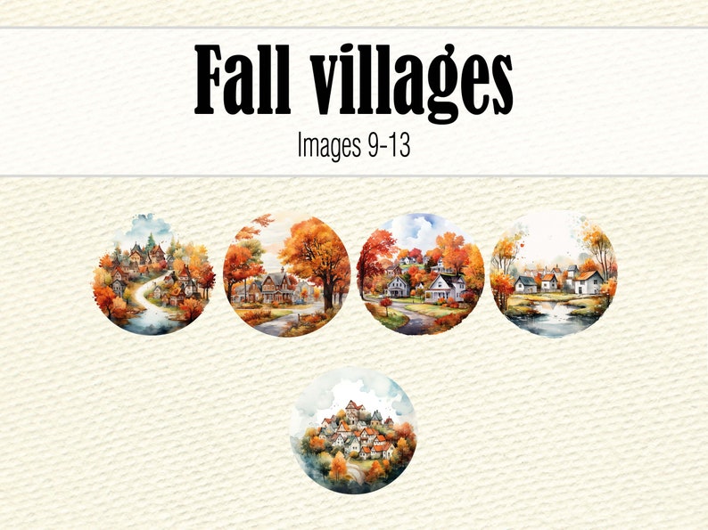 Fall Village Clipart, Cozy Autumn Clipart, Cottagecore Clipart ...
