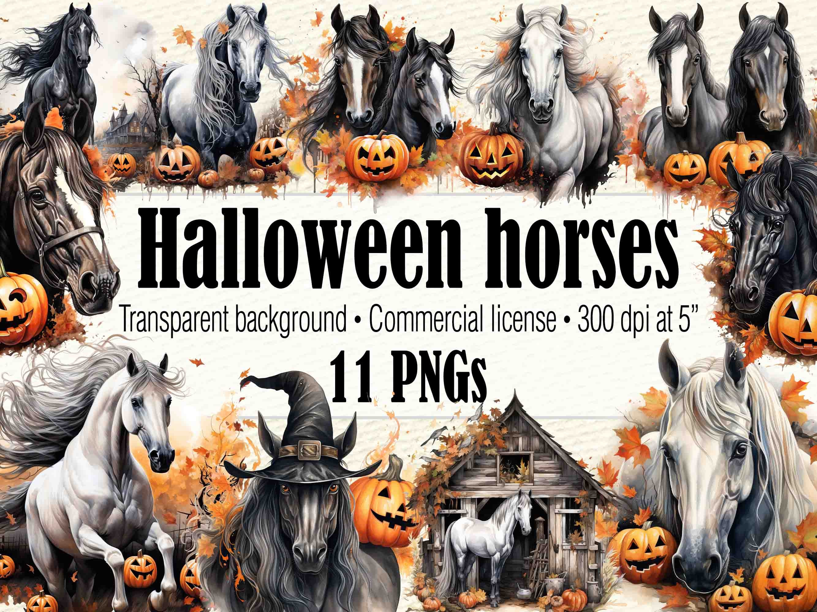 Halloween Horse Clipart, Horse PNG Halloween Graphics, Horse Head Horse ...
