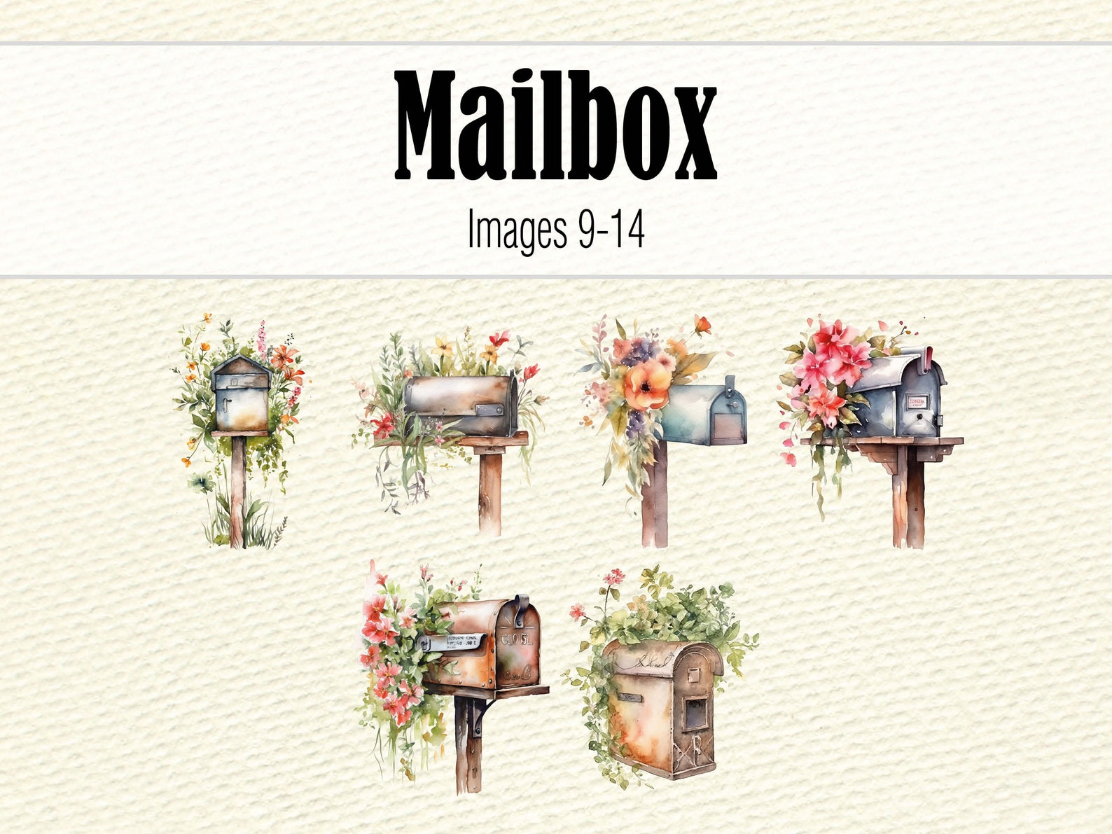 Watercolor Mailbox Clipart, Watercolor Letter Box Clipart, Farmhouse ...