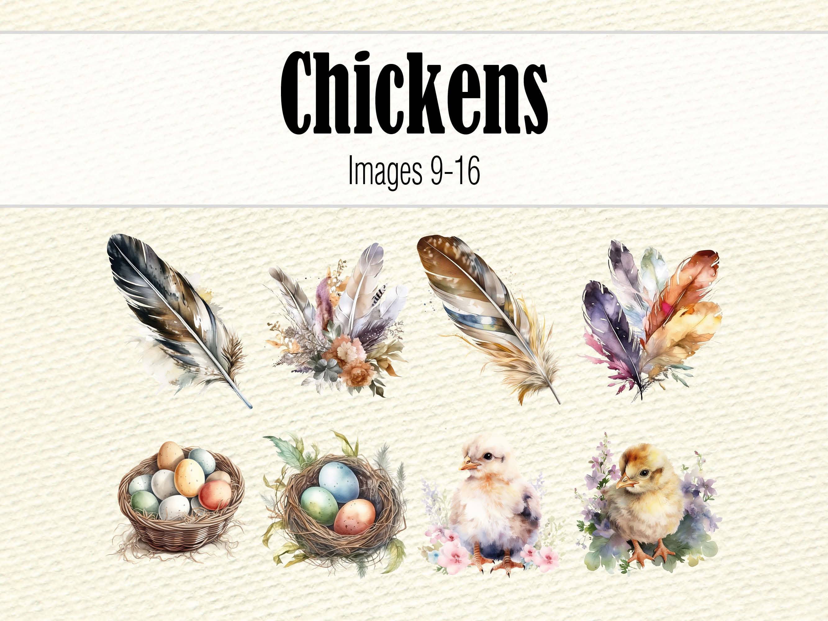 Watercolor Chicken Clipart, Floral Chicken PNG, Watercolor Rooster ...