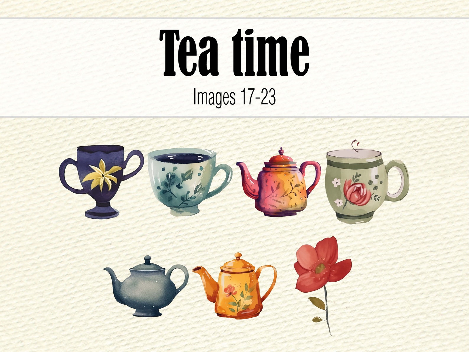 Watercolor Teapot Clipart, Tea Time PNG, Tea Party Clipart, Tea Cup ...