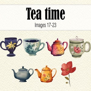 Watercolor Teapot Clipart, Tea Time PNG, Tea Party Clipart, Tea Cup ...