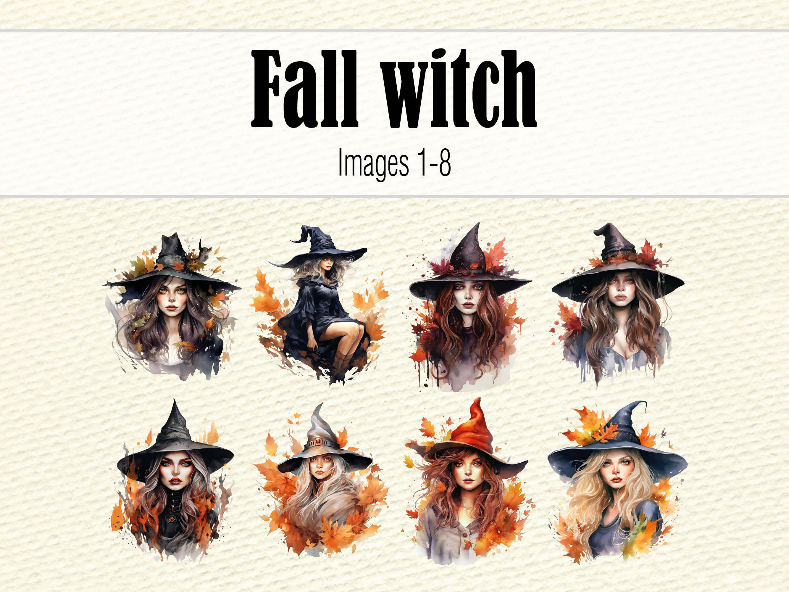Watercolor Witch Clipart Fall Clipart Forest Witch Junk - Etsy