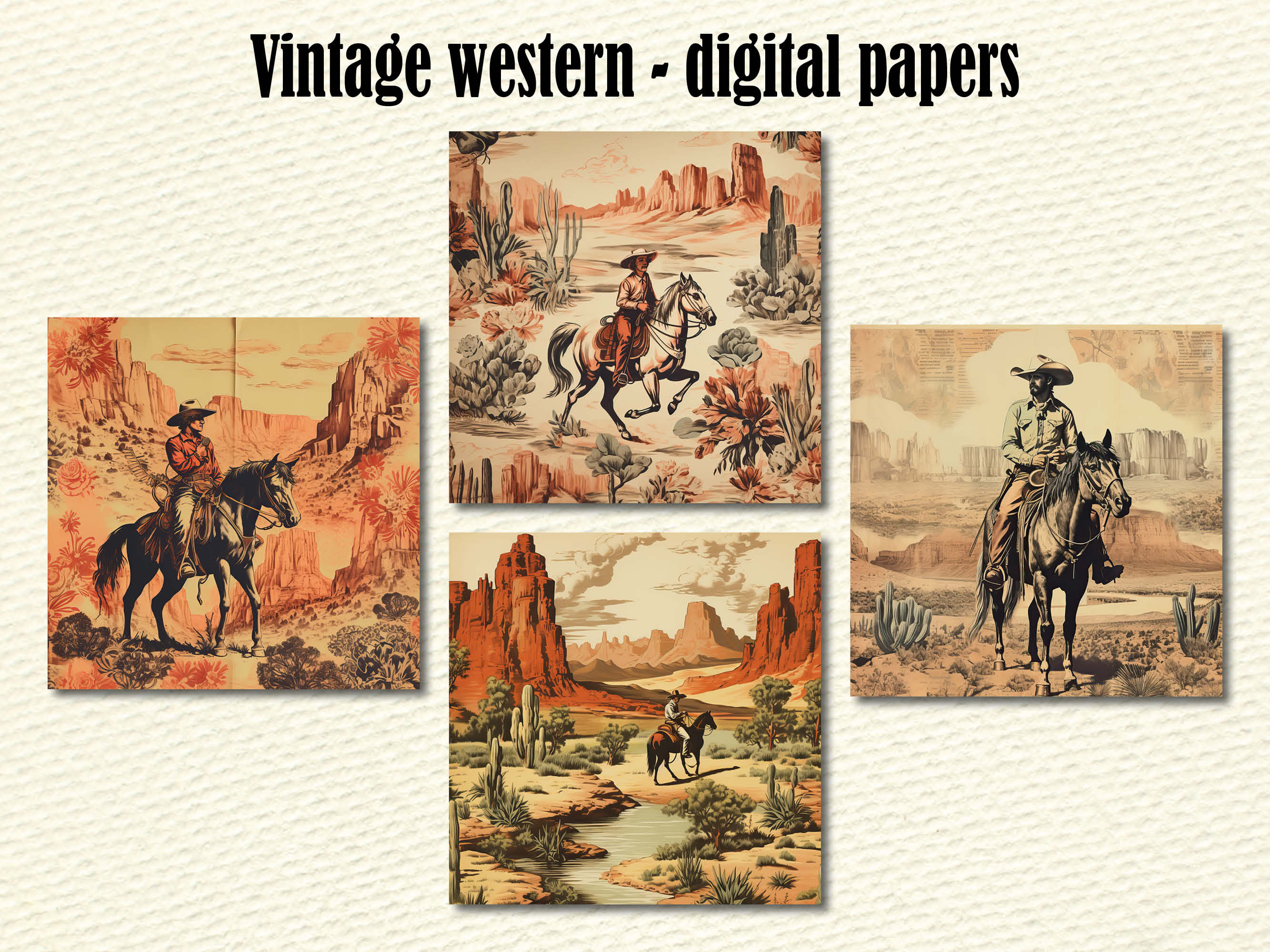 Western Printable Vintage Paper Western Wallpaper Digital - Etsy