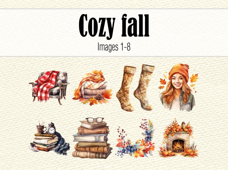 Fall Clipart Cozy Autumn Fall Girl Clipart Boho Fall PNG - Etsy
