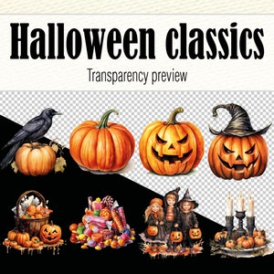 Classic Halloween Graphics, Jack O Lantern PNG Pumpkin Clipart, Witch ...