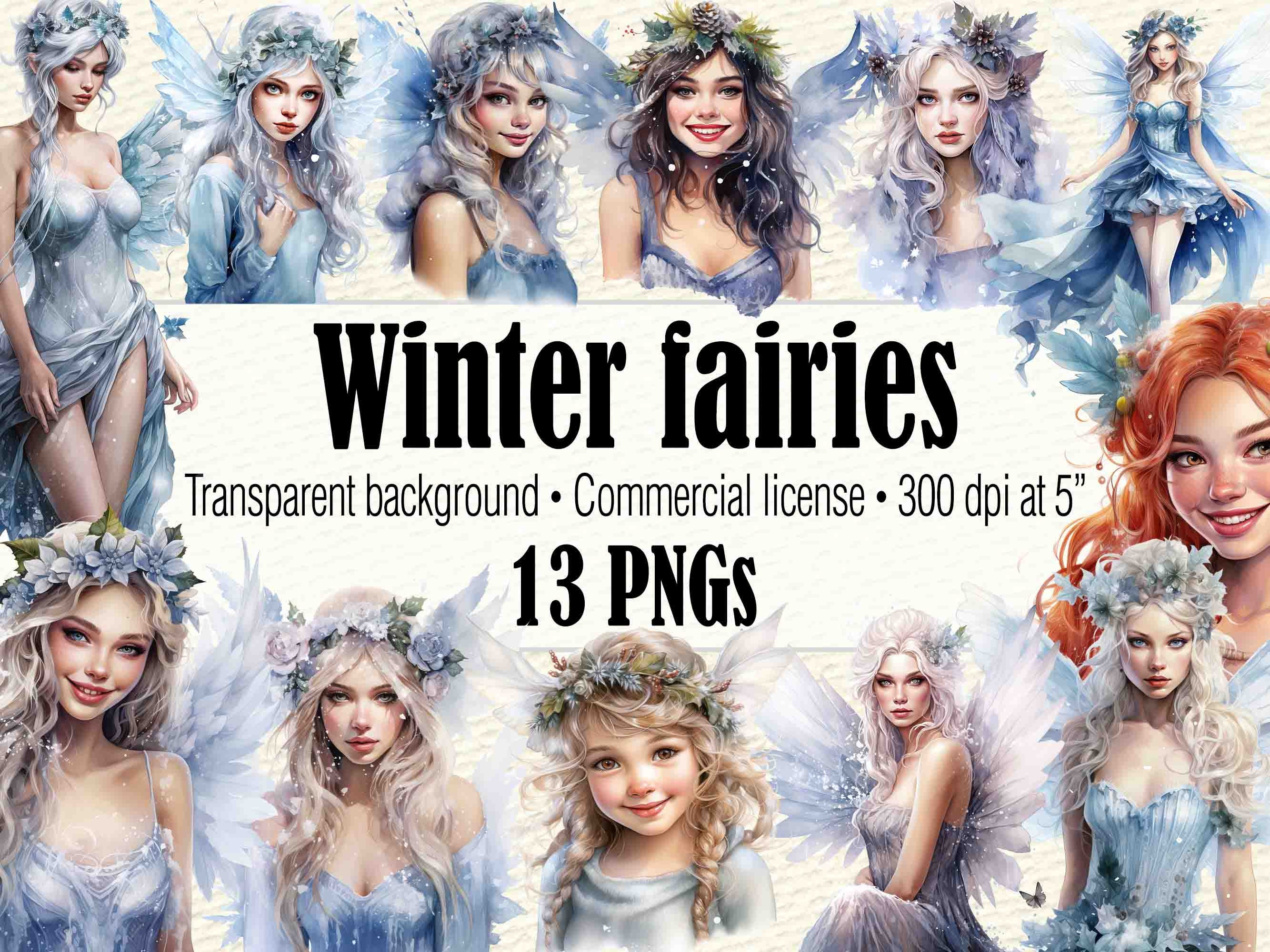 Winter Fairy Clipart, Snow Fairy PNG, Pixie Clipart, Fantasy Fairy ...