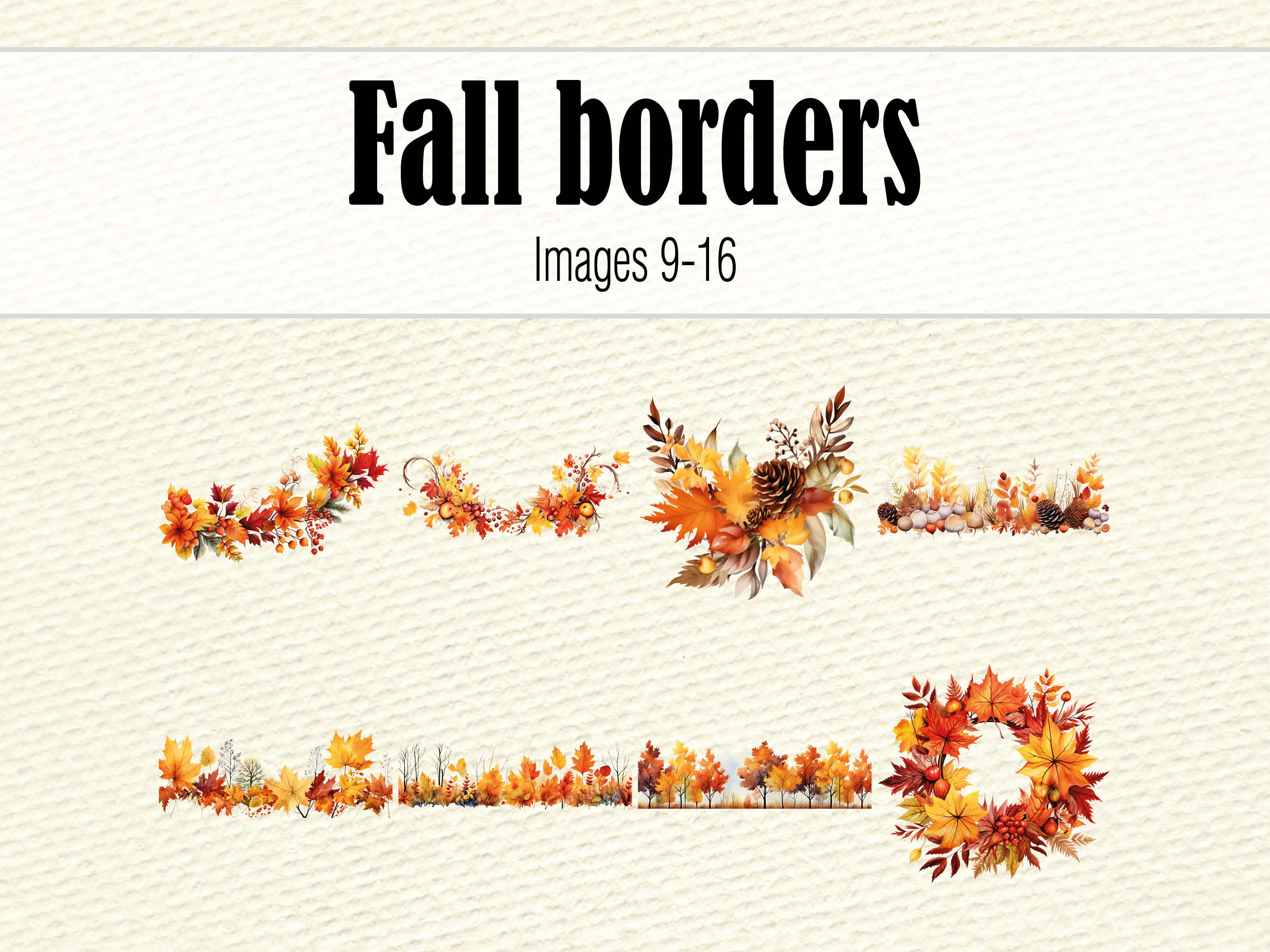 Fall Border PNG, Fall Leaves Wreath PNG, Watercolor Border Frame ...