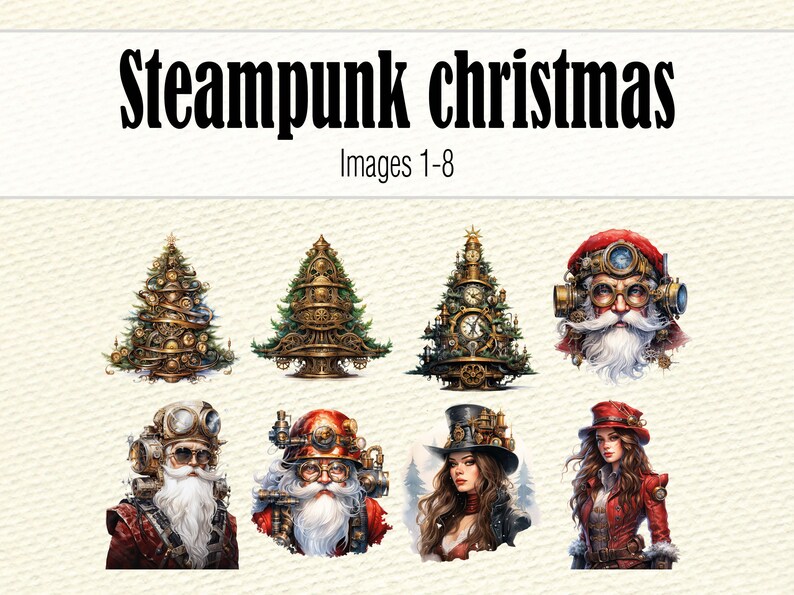 Watercolor Steampunk Christmas, Steampunk Santa Claus PNG, Steampunk ...