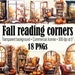 Book Nook Library Clipart, Cozy Autumn Reading Nook, Fall Books Clipart ...