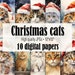 Cat Christmas Printable, Cat Wrapping Paper Winter Digital Paper ...