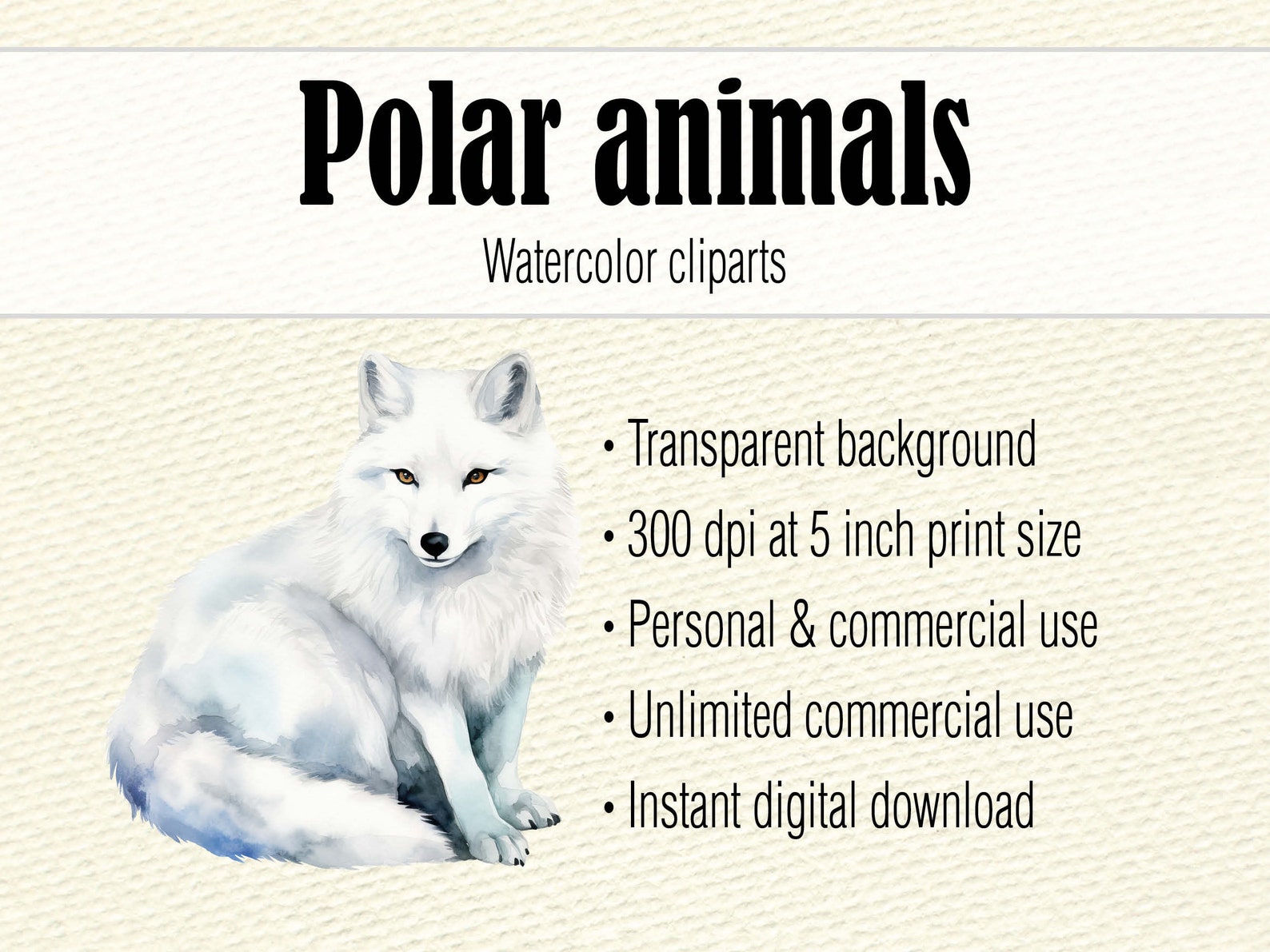 Watercolor Arctic Animals Clipart, Watercolor Polar Bear Clipart ...