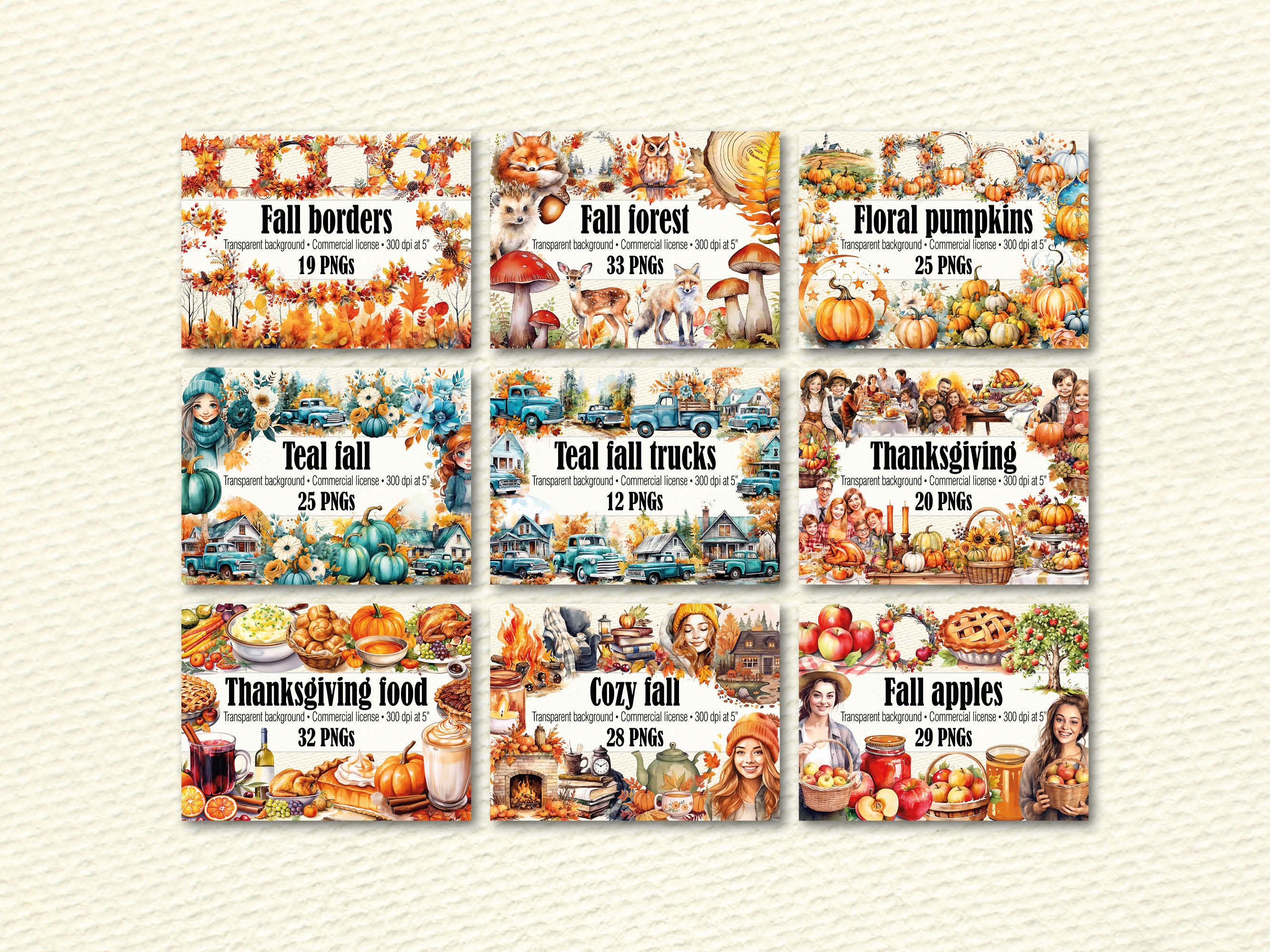 Fall Clipart Mega Bundle, Fall PNG Bundle, Autumn Clipart Fall ...