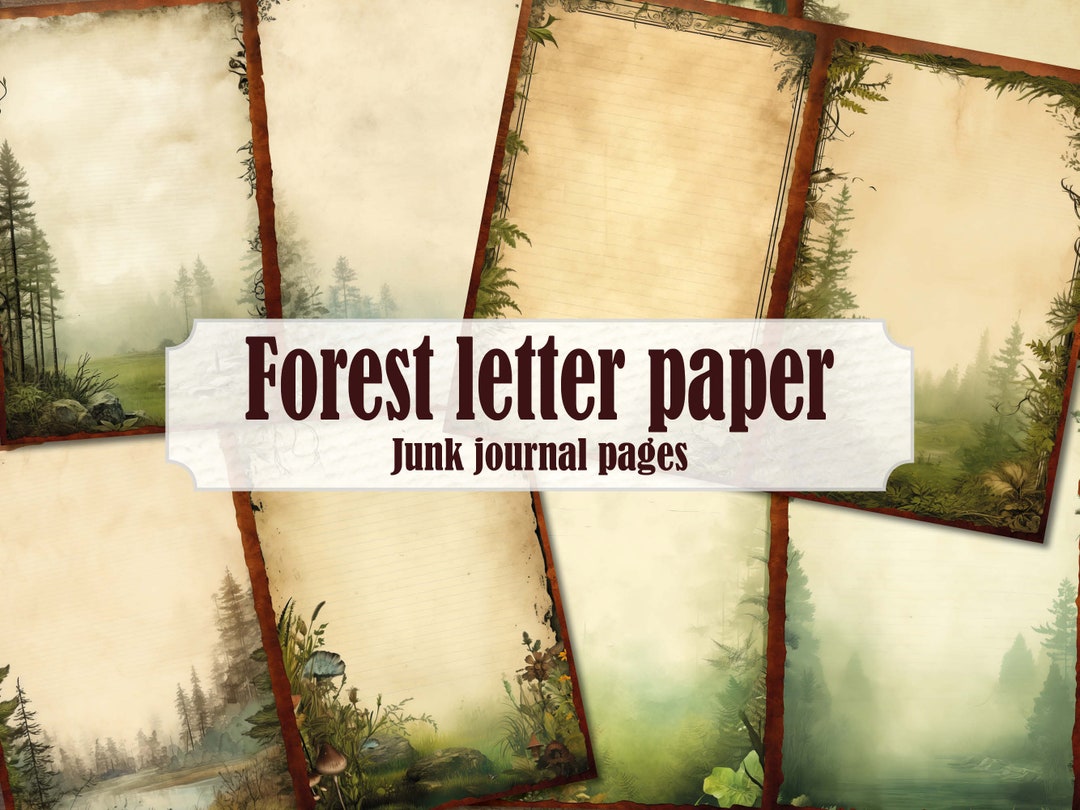 Letter Writing Paper Forest Junk Journal Pages, Woodland Witch Nature ...