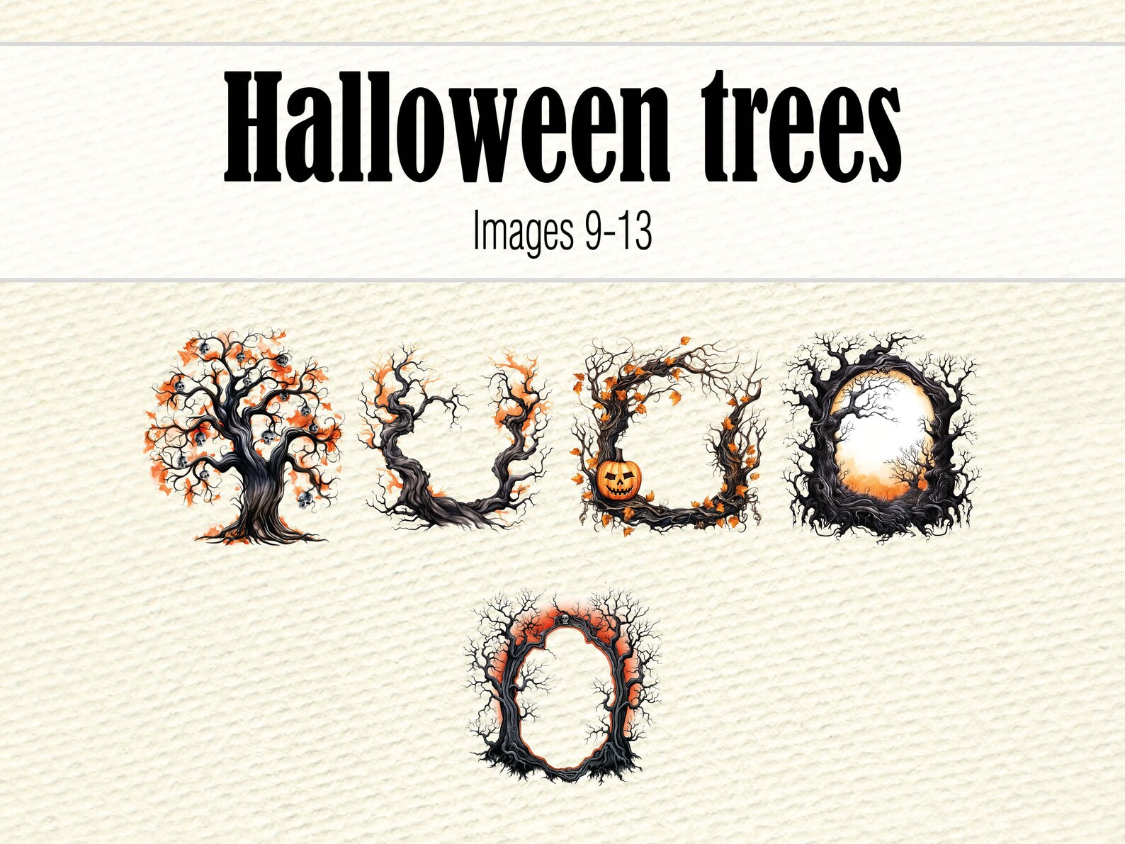 Halloween Tree Clipart, Spooky Trees PNG Tree Silhouette, Halloween ...