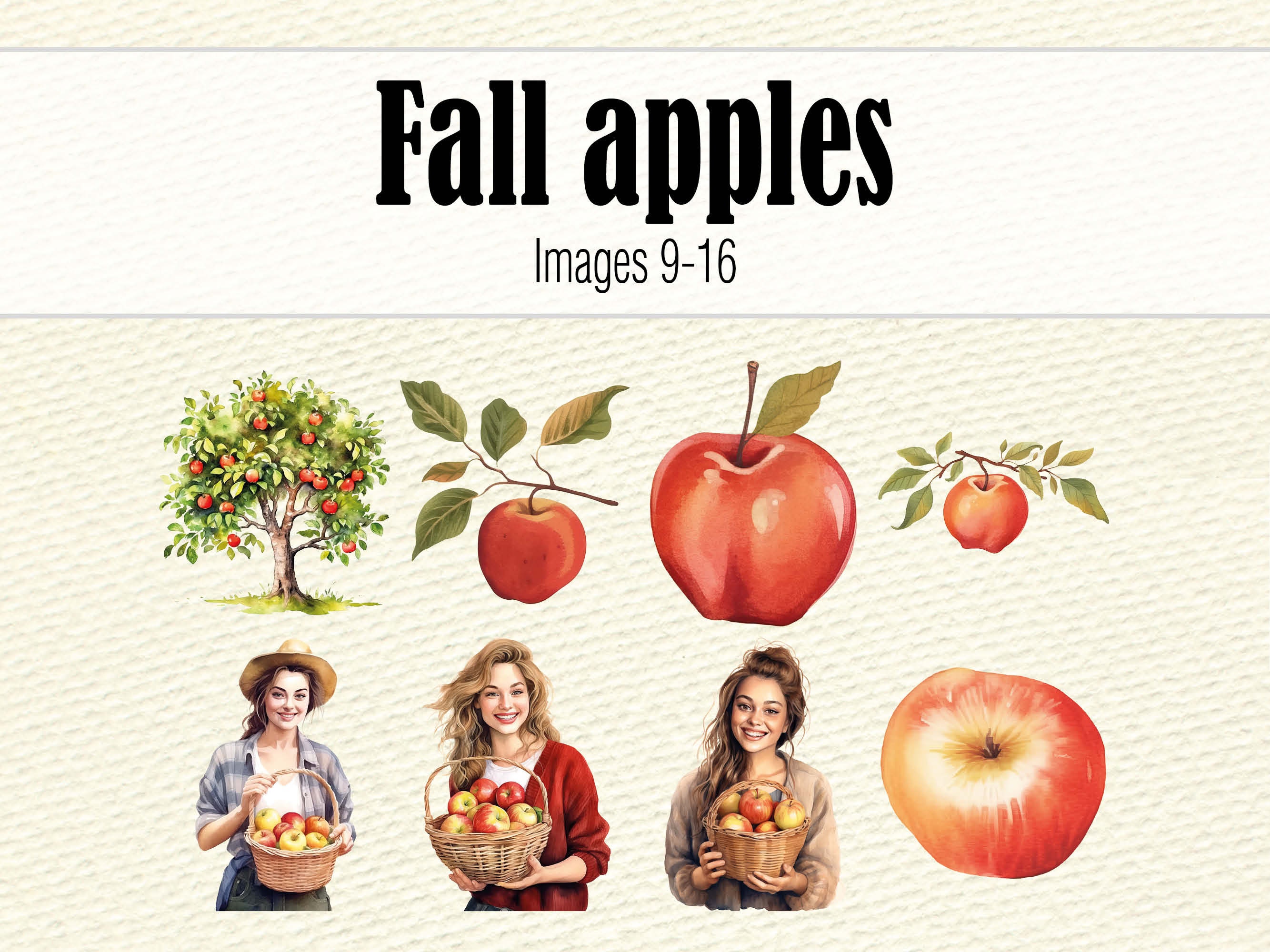 Fall Apple Clipart Apple Orchard Clipart Fall Girl Clipart - Etsy