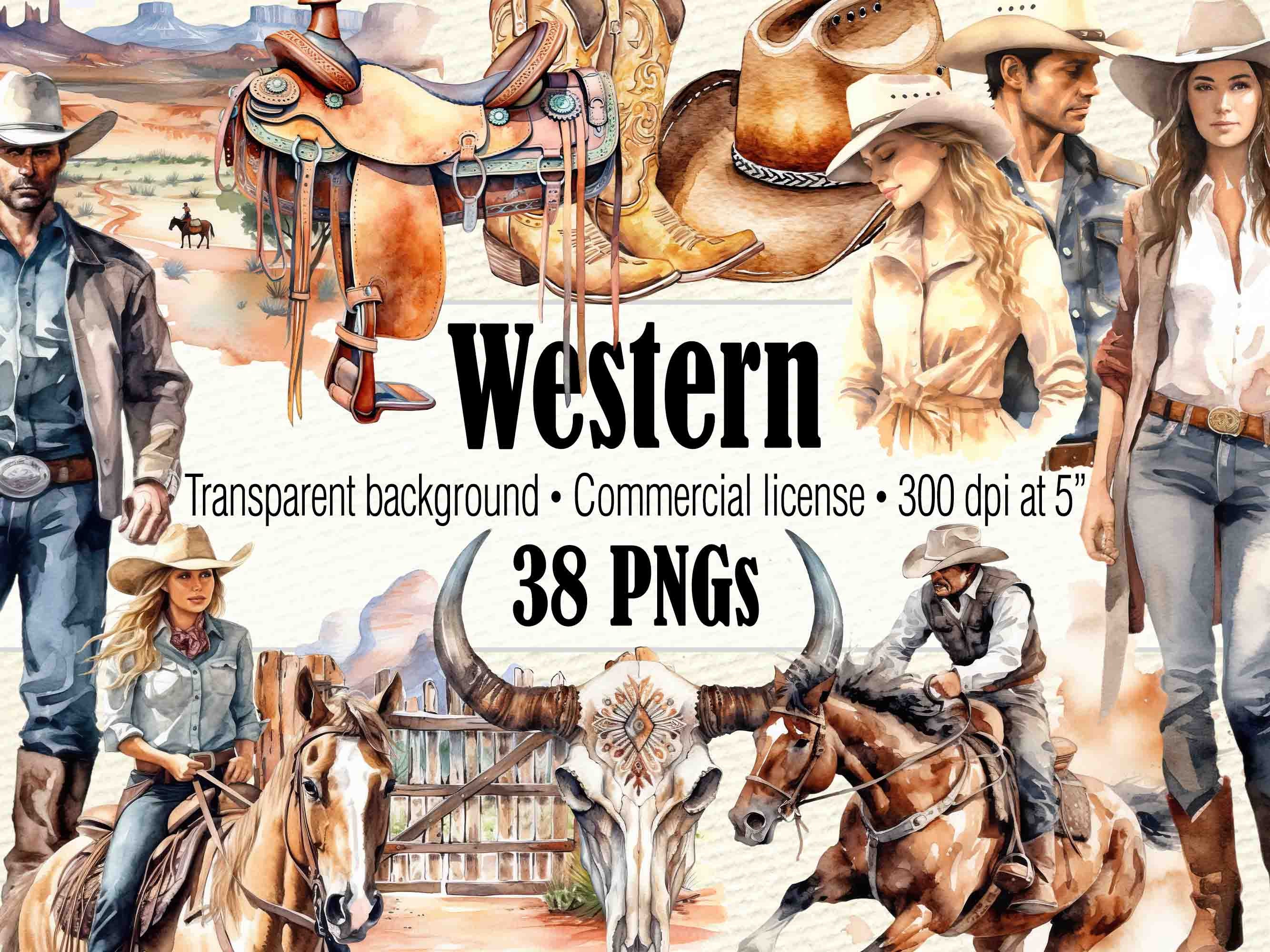 Cowgirl Clipart, Western Clipart, Wild West Cowgirl Boots PNG ...