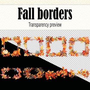 Fall Border PNG, Fall Leaves Wreath PNG, Watercolor Border Frame ...