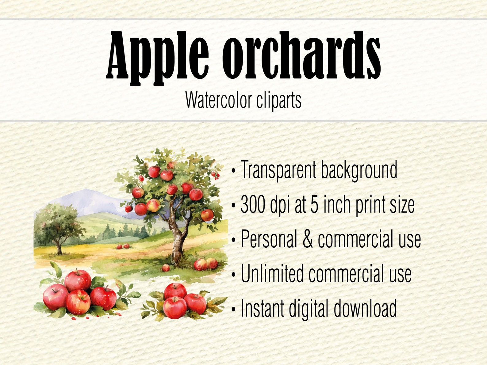 Apple Orchard Clipart, Apple Tree Clipart Apple Picking Garden Clipart ...
