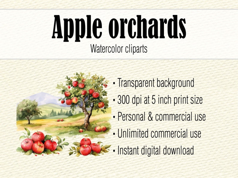 Apple Orchard Clipart, Apple Tree Clipart Apple Picking Garden Clipart ...