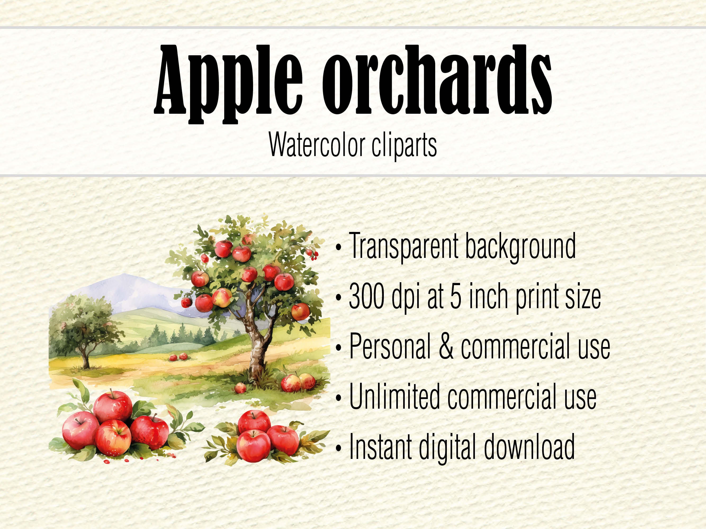 Apple Orchard Clipart, Apple Tree Clipart Apple Picking Garden Clipart ...