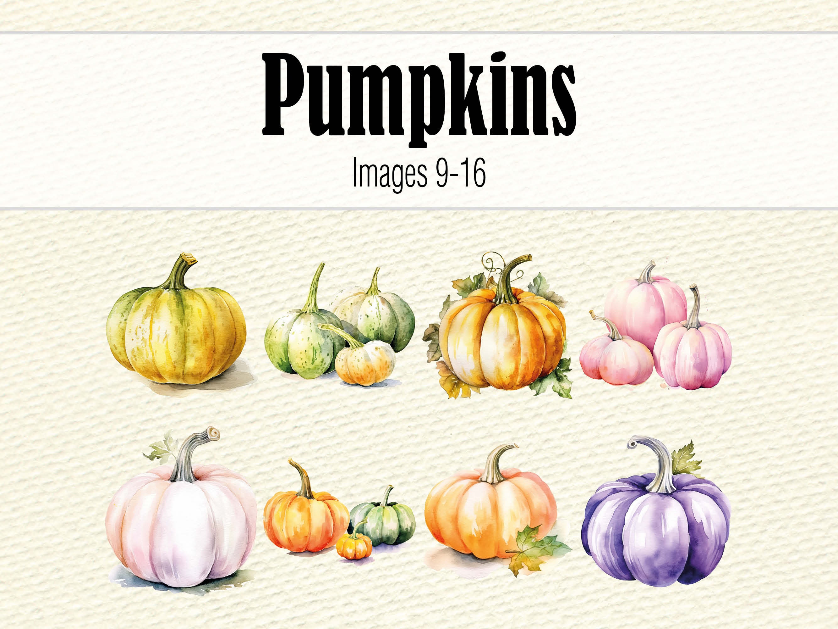 Watercolor Pumpkin Clipart Pumpkin Patch PNG Retro Pumpkin - Etsy
