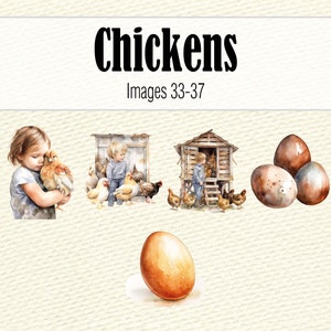 Watercolor Chicken Clipart, Floral Chicken PNG, Watercolor Rooster ...