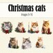 Christmas Cat Clipart Cat Christmas PNG Meowy Christmas - Etsy