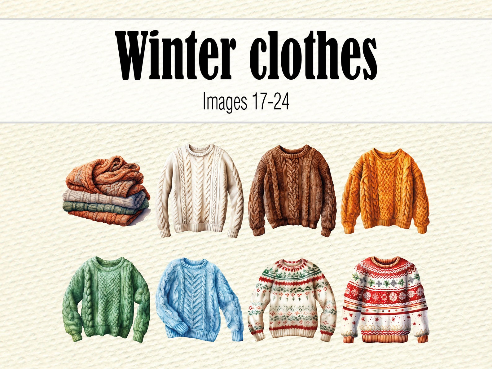 Christmas Clothing Clipart, Ugly Christmas Sweater Clipart, Christmas ...