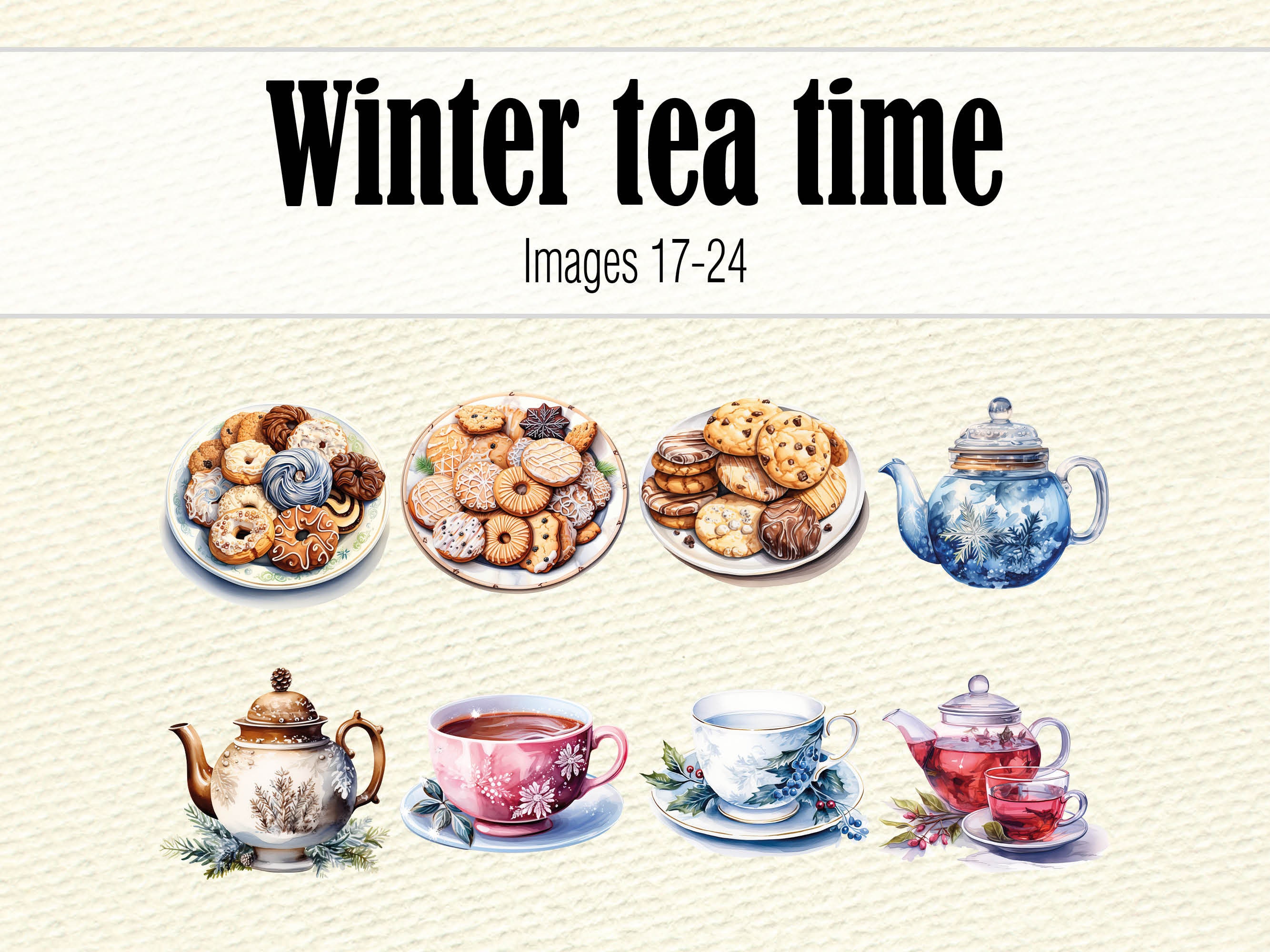 Watercolor Teapot Clipart, Cozy Winter Tea Cup Clipart PNG, Tea Party ...