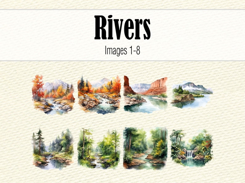 Watercolor River Clipart, River PNG, River Scene Mountain PNG, National ...