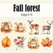Watercolor Autumn Clipart Woodland Animals Fall Leaves - Etsy