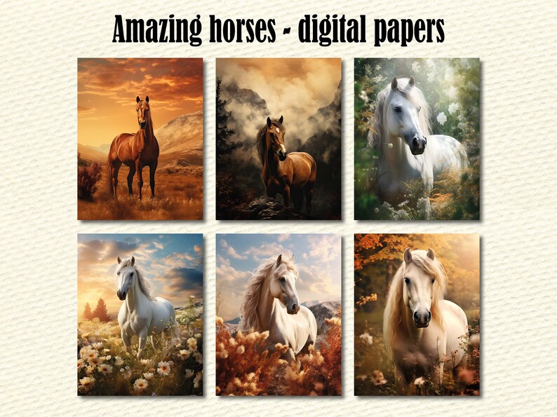 Wild Horse Digital Paper Horse Diary Equestrian Journal - Etsy