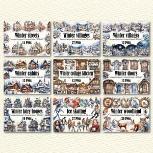 Winter Clipart Mega Bundle, Christmas Clipart Bundle, Winter PNG Bundle ...