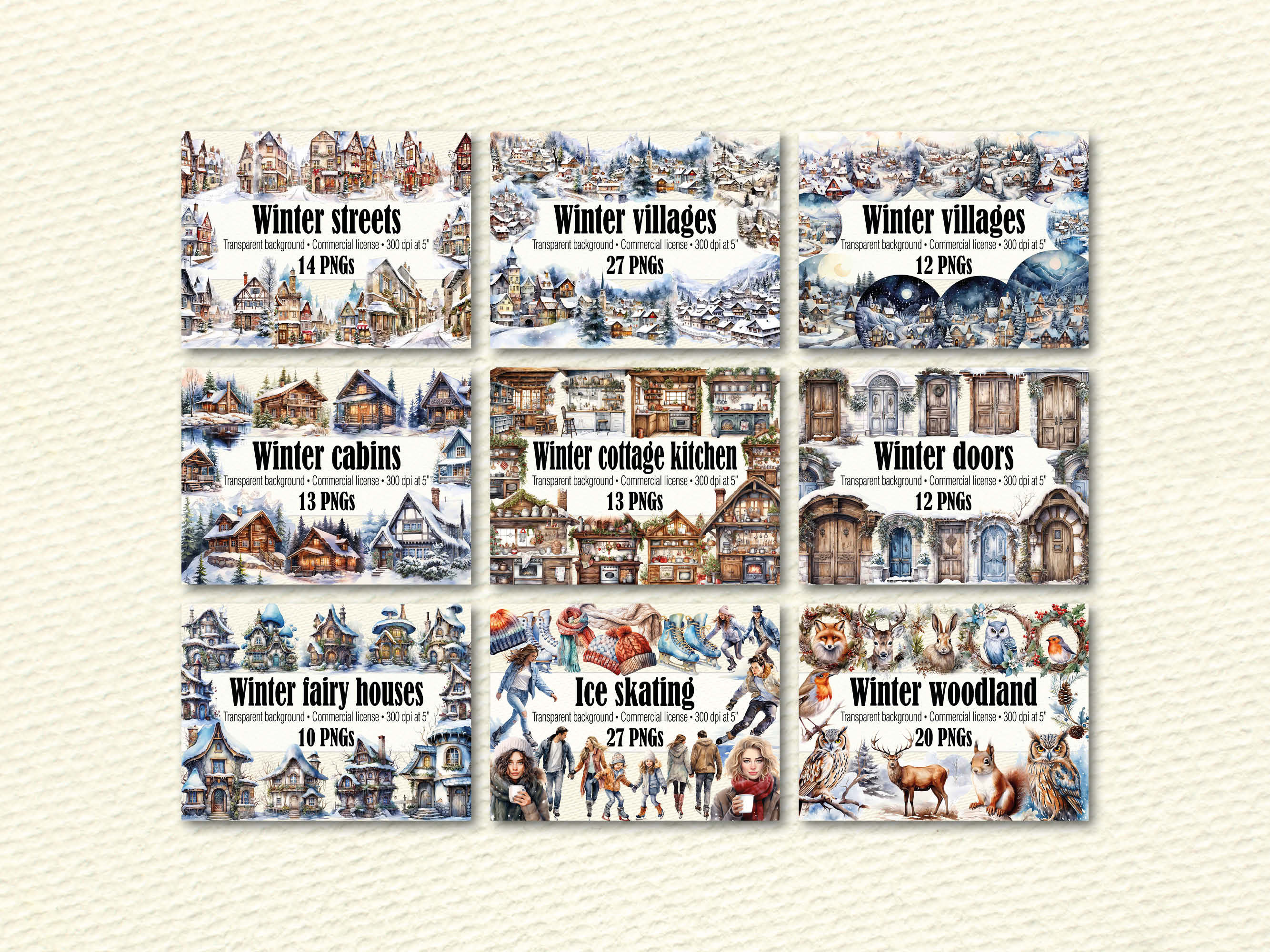 Winter Clipart Mega Bundle, Christmas Clipart Bundle, Winter PNG Bundle ...