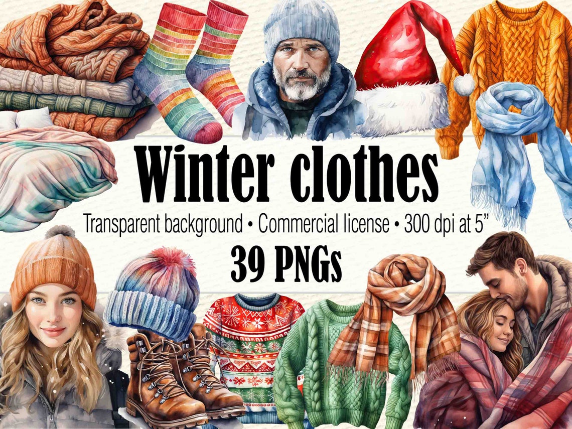 Christmas Clothing Clipart, Ugly Christmas Sweater Clipart, Christmas ...