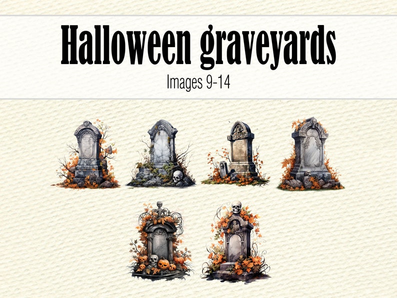 Graveyard Tombstone Clipart, Scary PNG Halloween Graphics, Horror ...