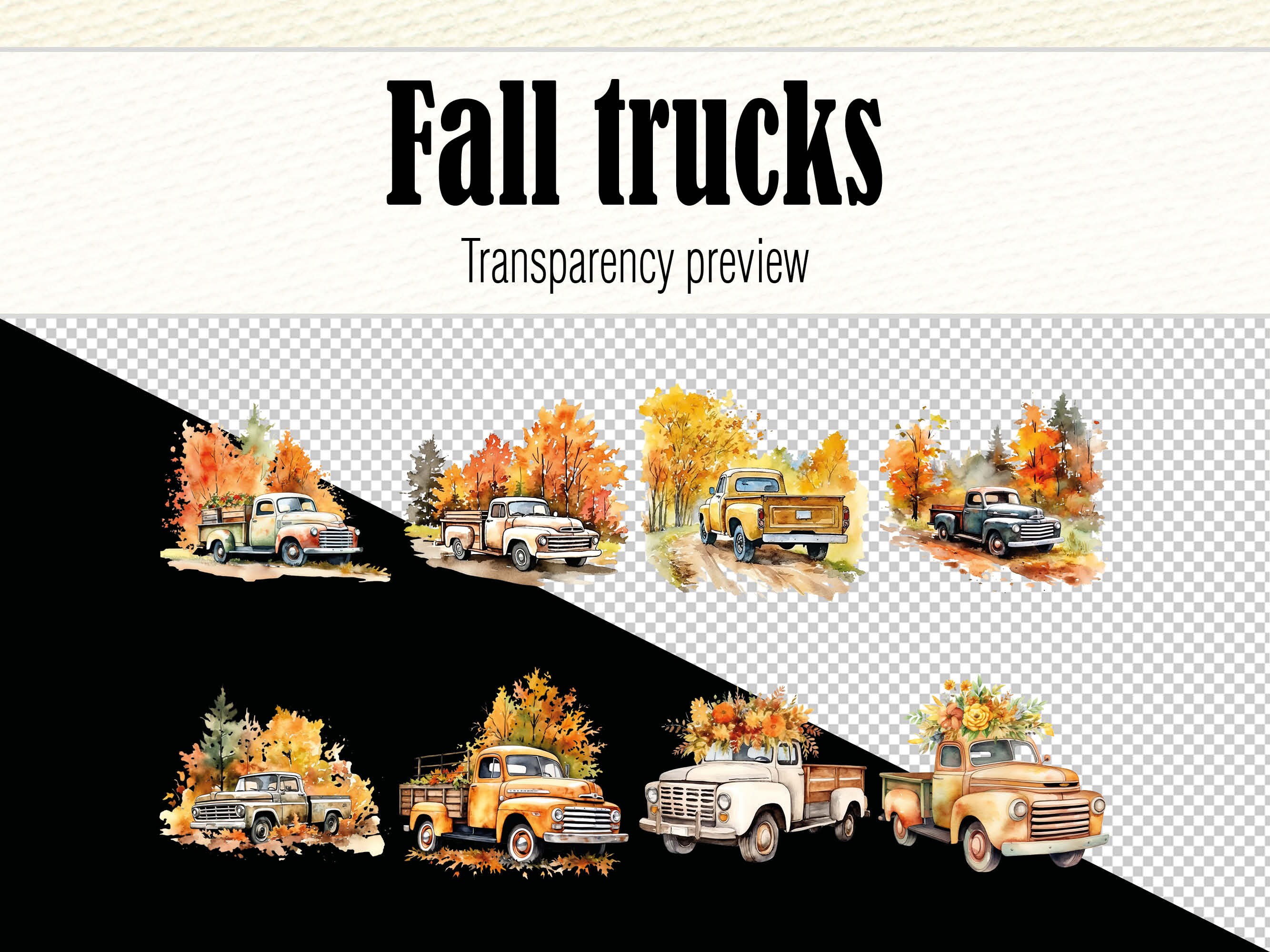 Fall Truck PNG, Pumpkin Truck Pickup Truck, Watercolor Truck, Old Truck ...